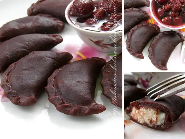 Chocolate dumplings with cottage cheese