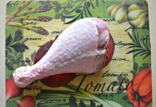 Stuffed shin of turkey