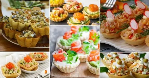 ປີໃຫມ່ Tartlets: 10 ຕົວເລືອກທີ່ສວຍງາມ