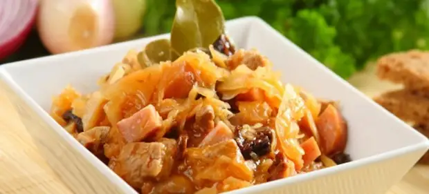 Bigus with cabbage meat in a slow cooker