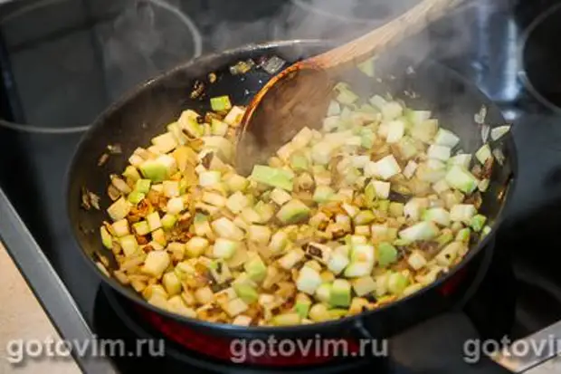 Zucchini सूप बीन्स, चरण 02 को साथ