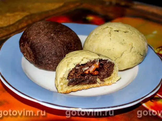 Cookies zifite amabara abiri "amanywa n'ijoro". Ifoto ya resept