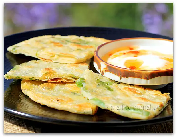 Chinese pannenkoeken met groene uien