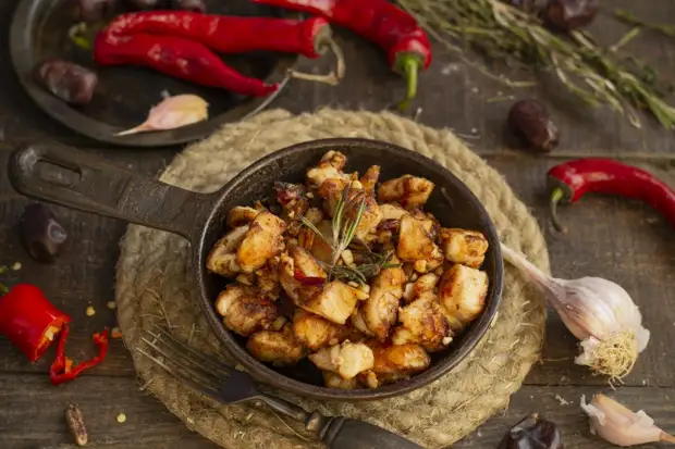 Pollo frito en marroquí - Cena en 15 minutos.