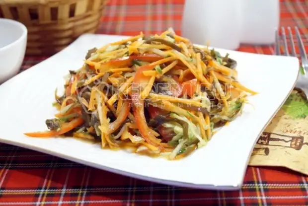 Delicious salad with sea cabbage