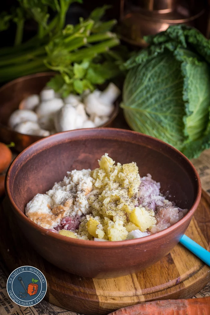 Kabbên ji Savoy Cabbage (Kaldolma) ji Odessa bi Carrots, Cooking, xwarin, Recipe, Photography, Long, Cabbage