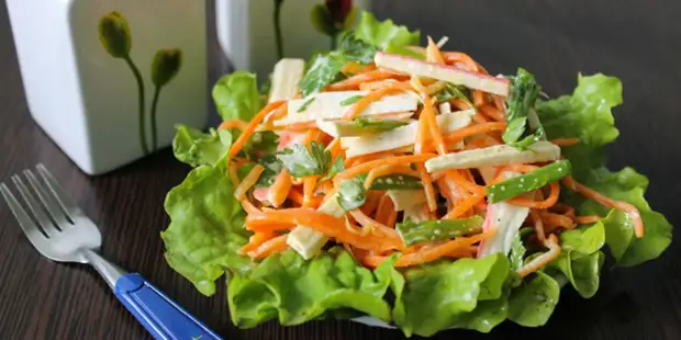 Kugadzirira salads neKorea karoti