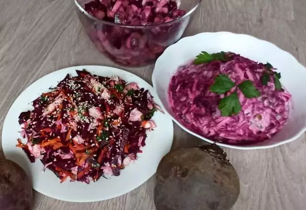 M na-atụ aro nke salads na beets