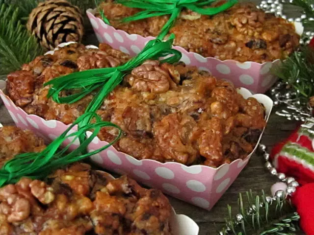 Cupcake de natal de frutas e porcas