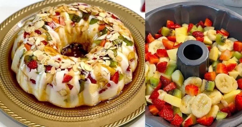 Pencuci mulut yang lazat dengan buah tanpa baking