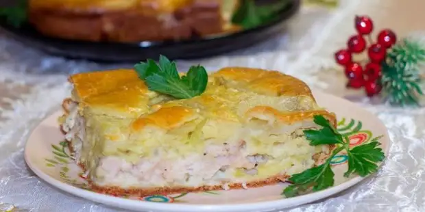 Piščančja torta s piščancem in krompirjem