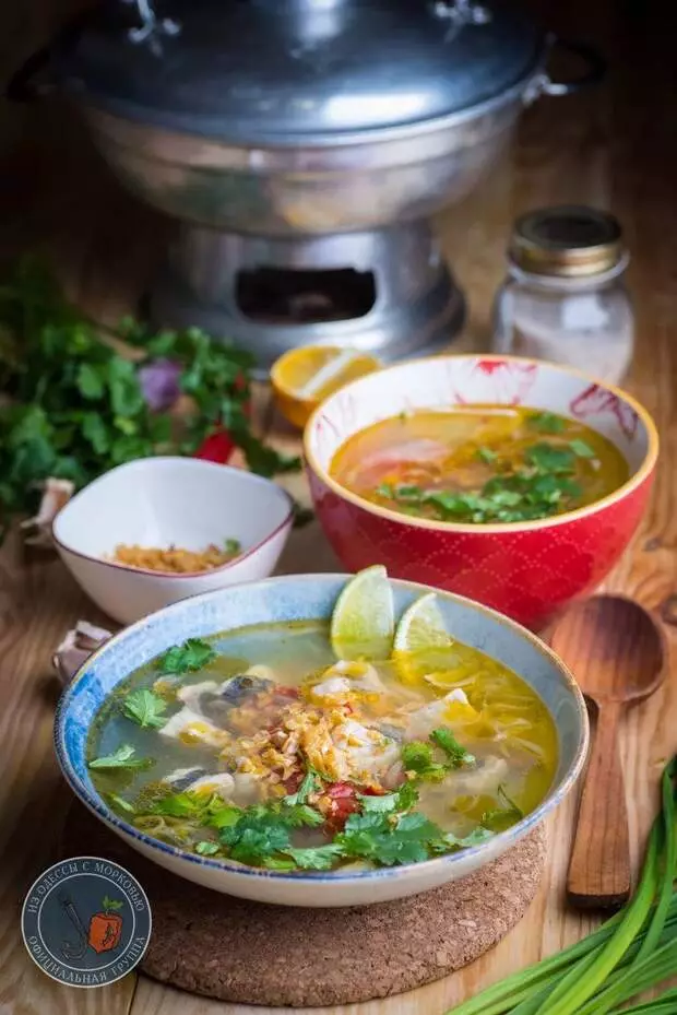 Sopa de peixe simples em estilo vietnamita