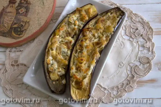 Baklažány s chatovým syrom. Fotografia recept