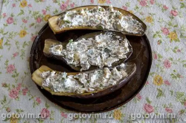 Eggplant nrog tsev cheese, kauj ruam 06