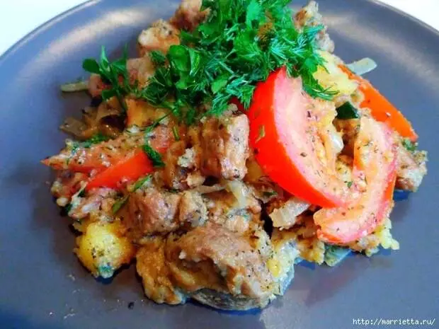 Intamo ye-Okhururi Pork. Iresiphi yaseGeorgia