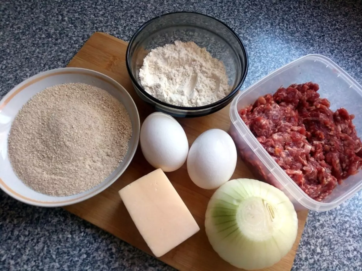 Anéis de cebola com recheio de lanche, receita, longo, cozinhar, cebola